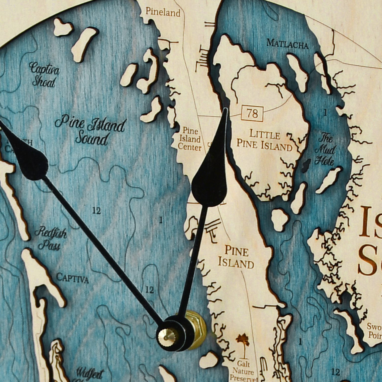 16" Pine Island Sound Nautical Map Clock - Sea and Soul Charts