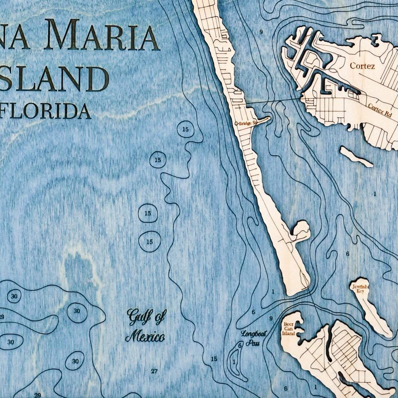 Anna Maria Island Nautical Map Boat Cleat Serving Tray - Sea and Soul ...