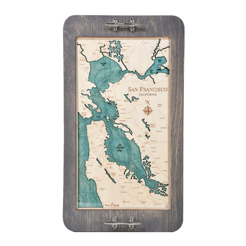 San Francisco Nautical Map Boat Cleat Serving Tray - Sea and Soul Charts