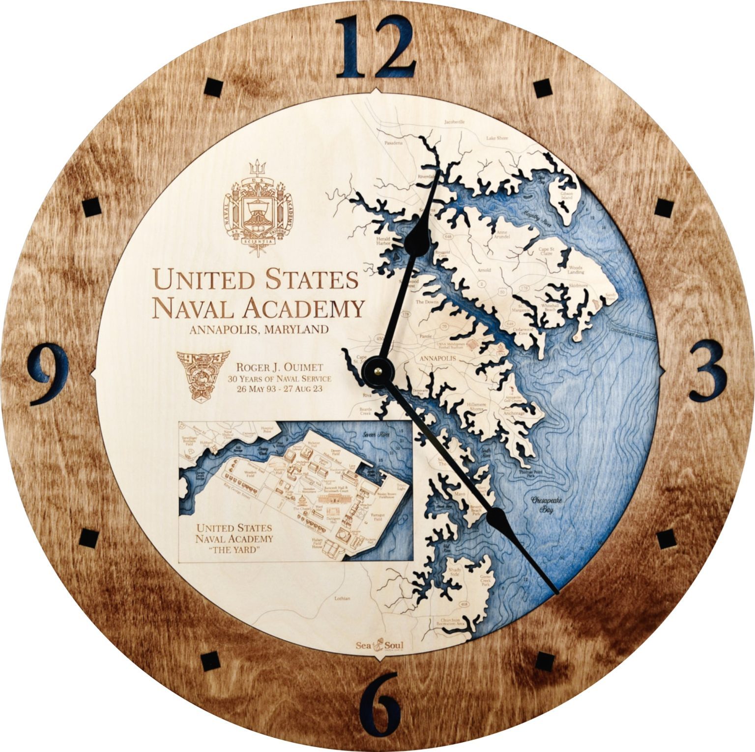 24" Military Gift Clock - Sea and Soul Charts