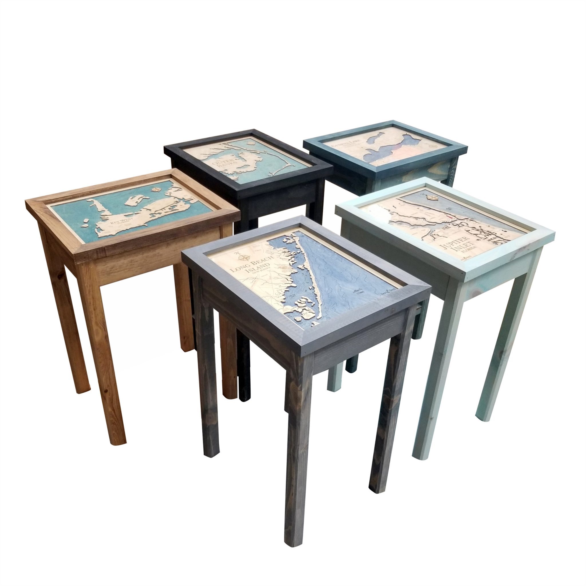 Long Beach Island Accent Side Table - Sea and Soul Charts