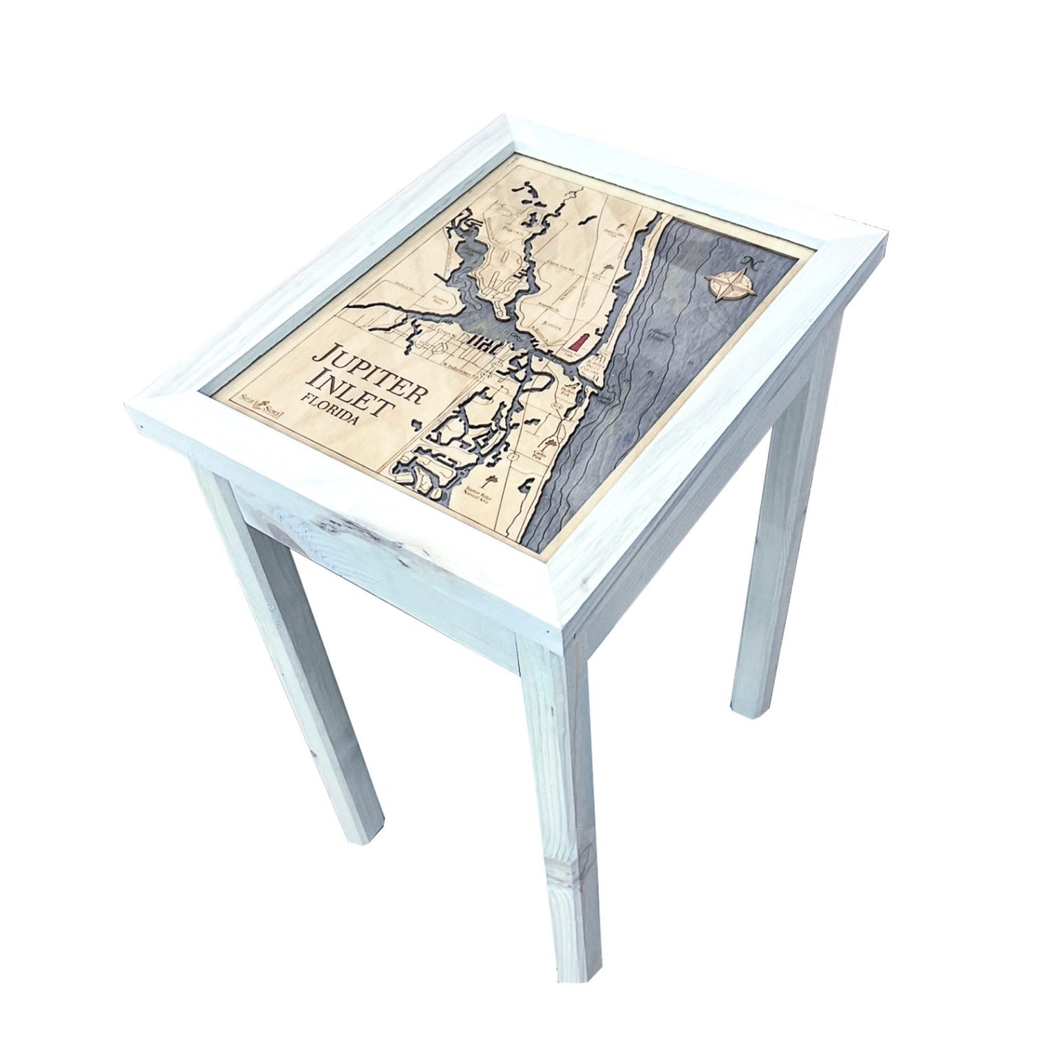 Jupiter Inlet Accent Side Table - Sea and Soul Charts