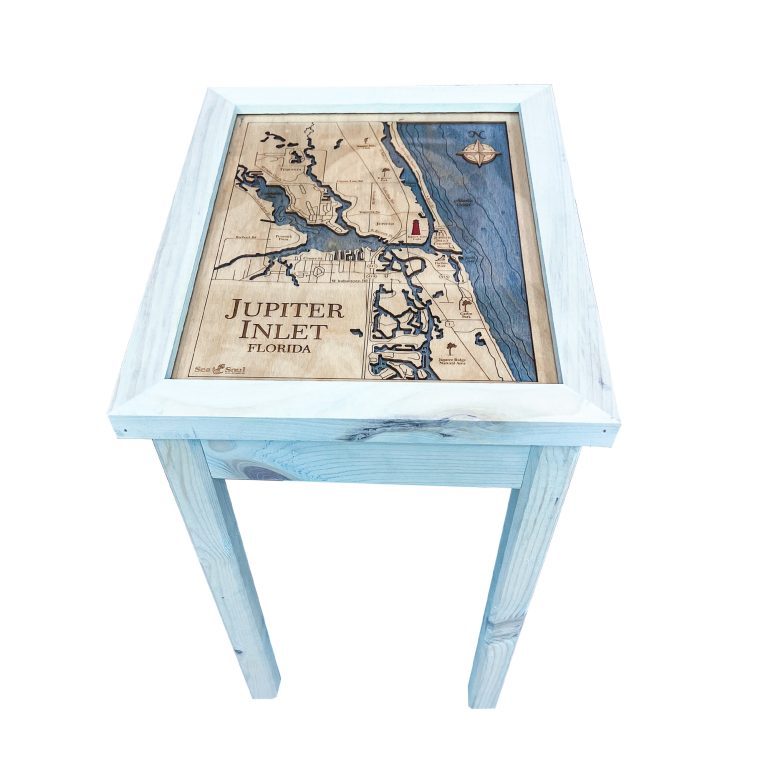 Jupiter Inlet Accent Side Table - Sea and Soul Charts