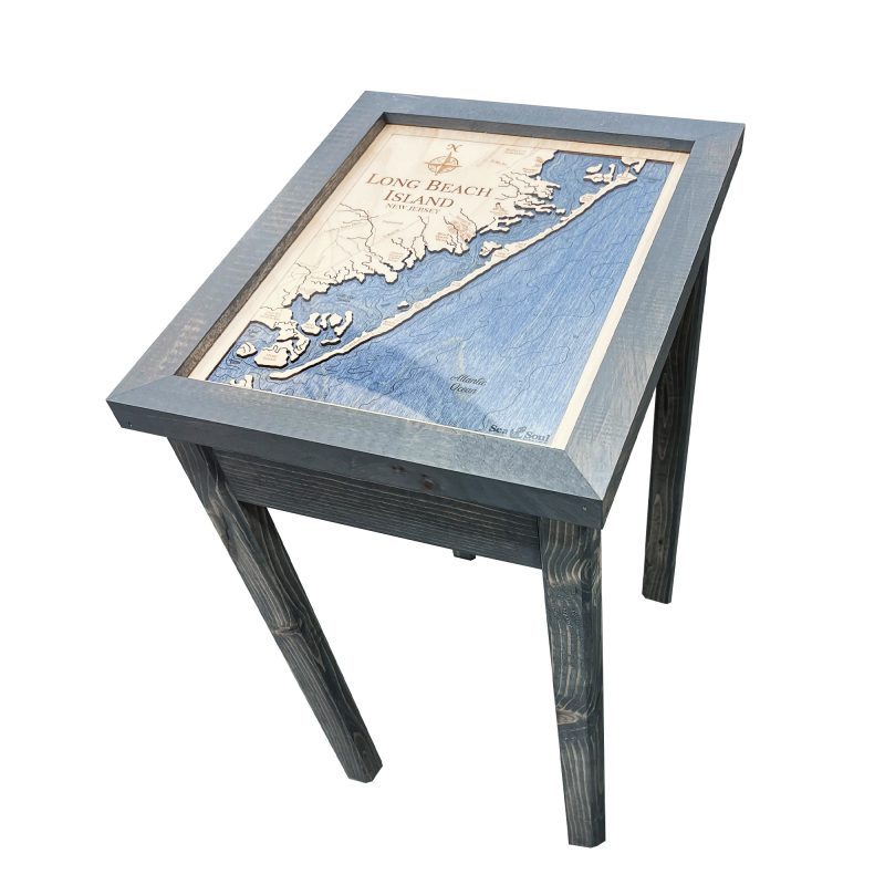 Long Beach Island Accent Side Table - Sea and Soul Charts