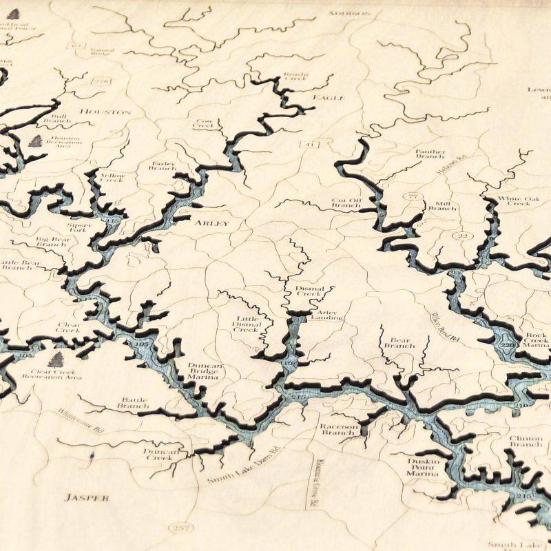 Lewis Smith Lake - Two-Level Wall Art - Sea and Soul Charts